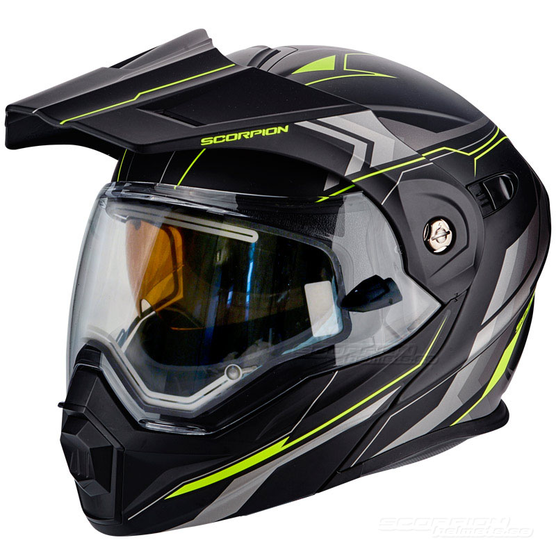 Scorpion ADX-1 Snöskoterhjälm (Anima) Mattsvart, Neongul | Twostroke