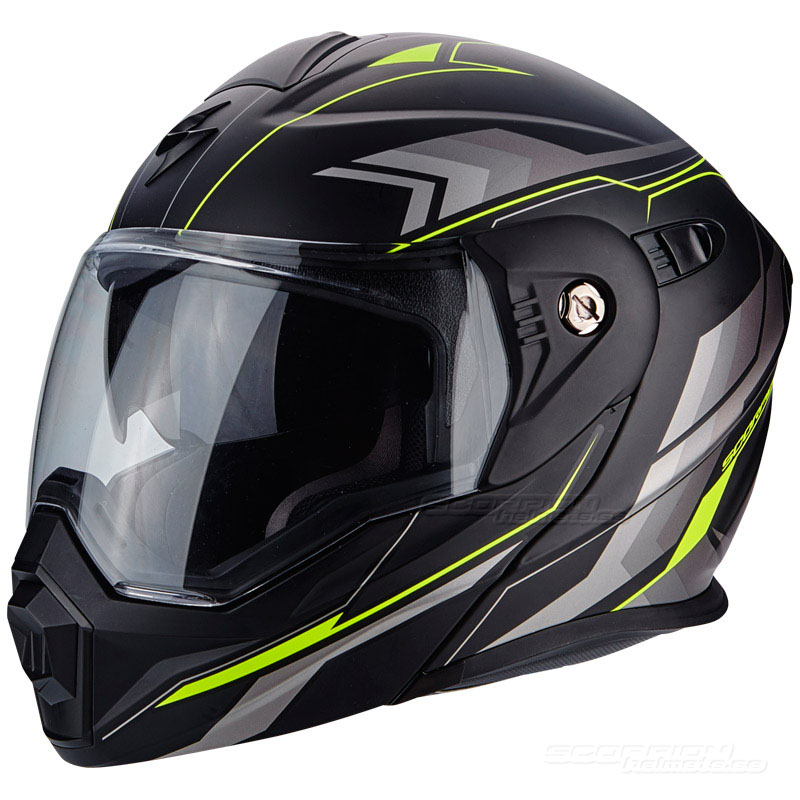 Scorpion ADX-1 Hjälm (Anima) Mattsvart, Neongul | Twostroke
