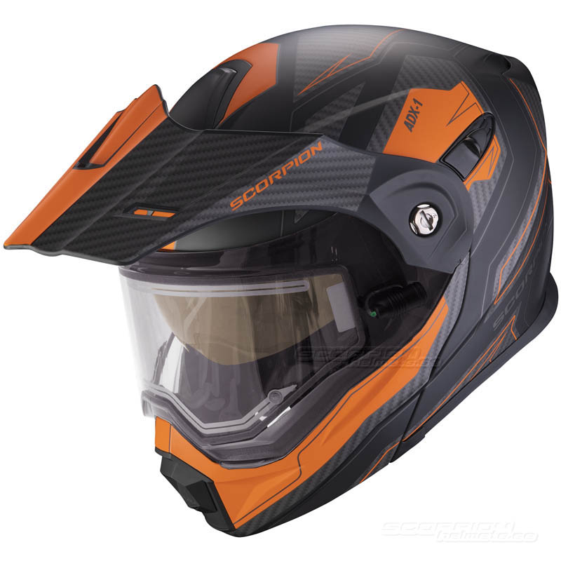 Scorpion ADX-1 Snöskoterhjälm (Tucson) Mattsvart, Orange | Twostroke